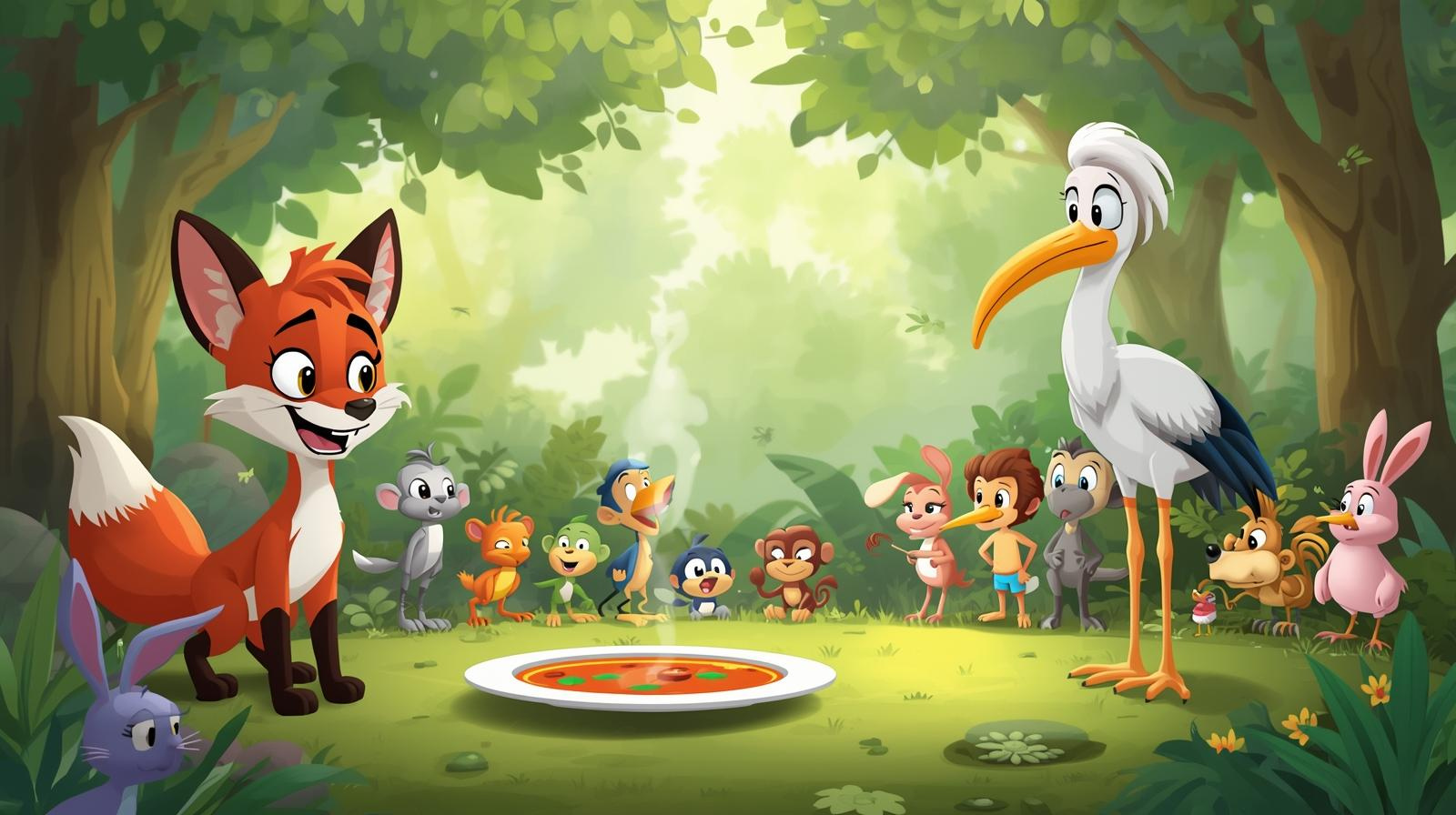 Chatura the Fox and Kakoli the Stork – Panchatantra Story for Kids