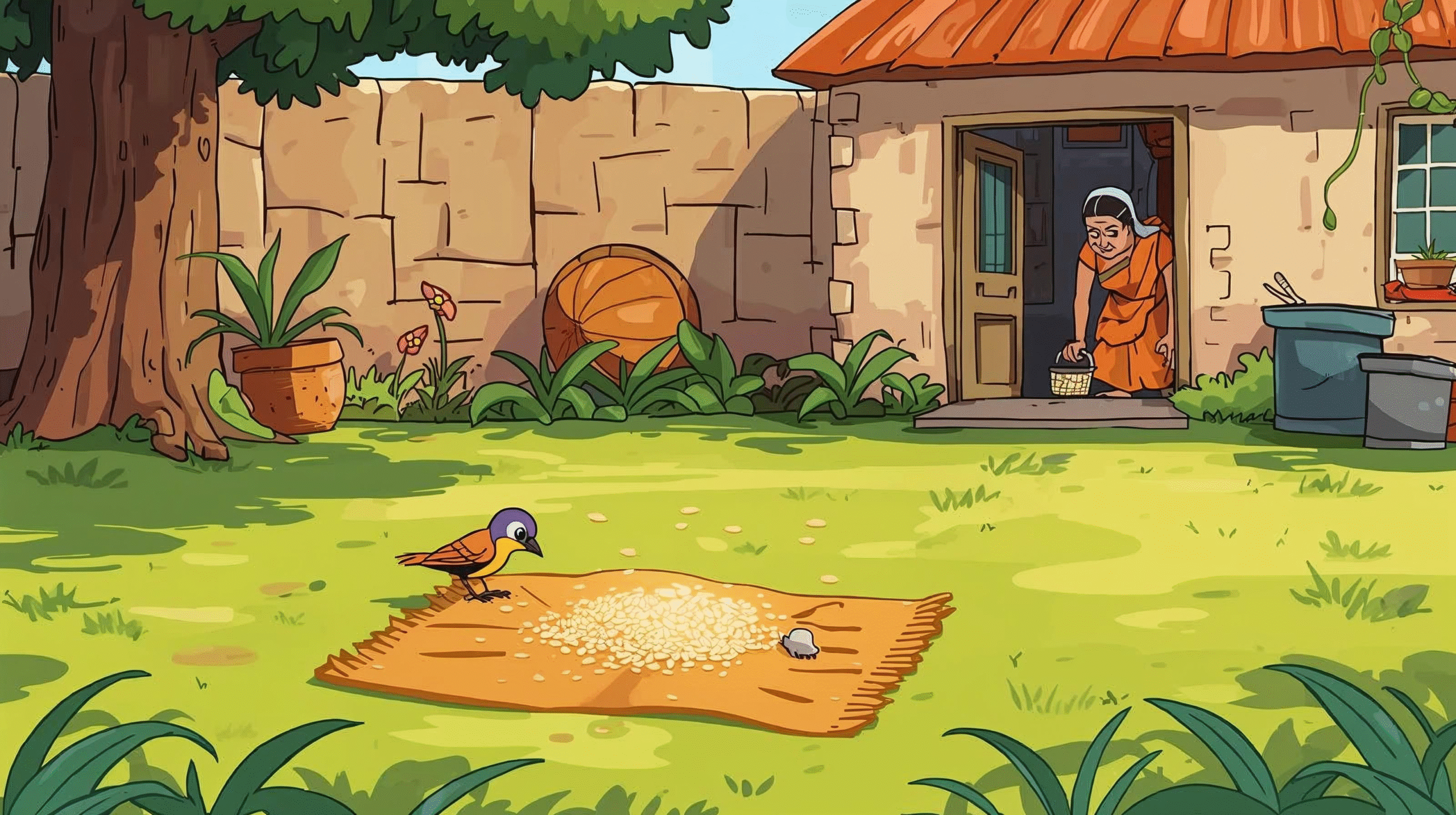Brahmin Lady and Sesame Seeds story - panchatantra story