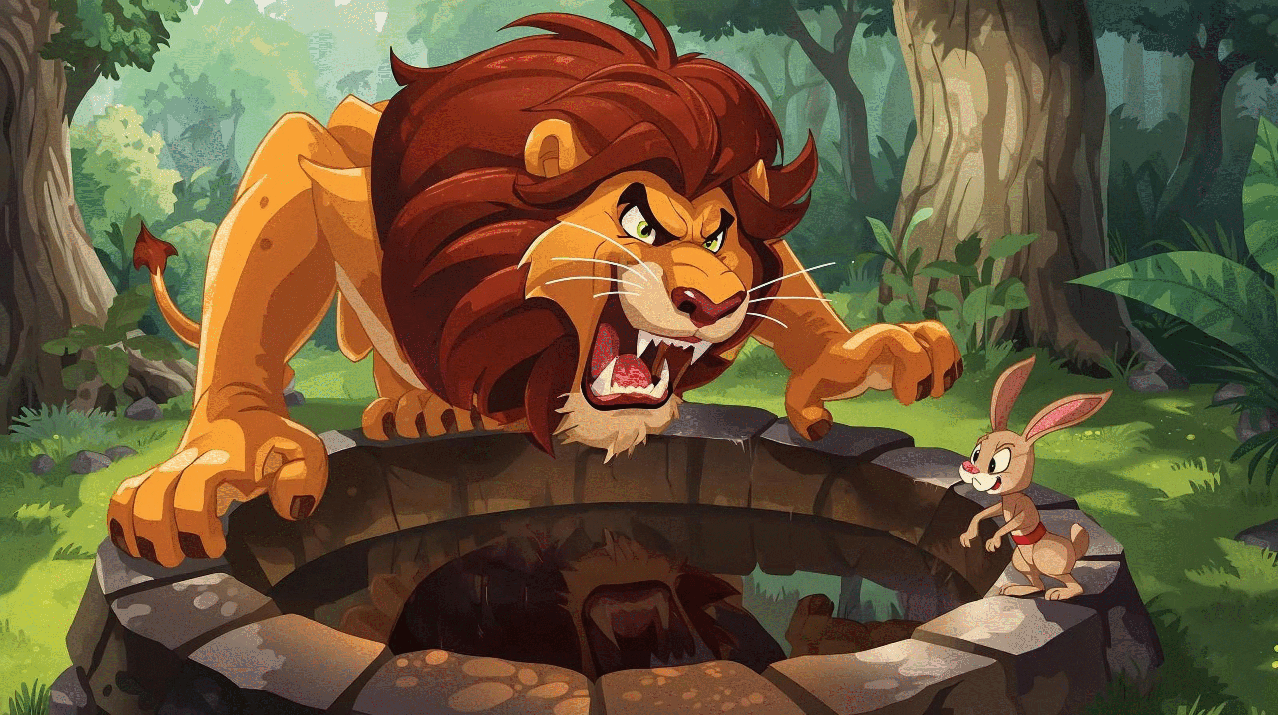 The Hare and the Witless Lion: Panchatantra Wisdom Story